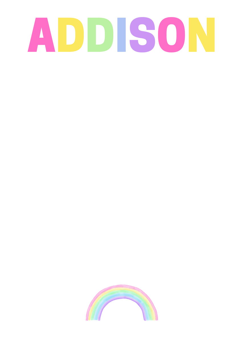 Kids Rainbow Notepad – Scribbled Designs