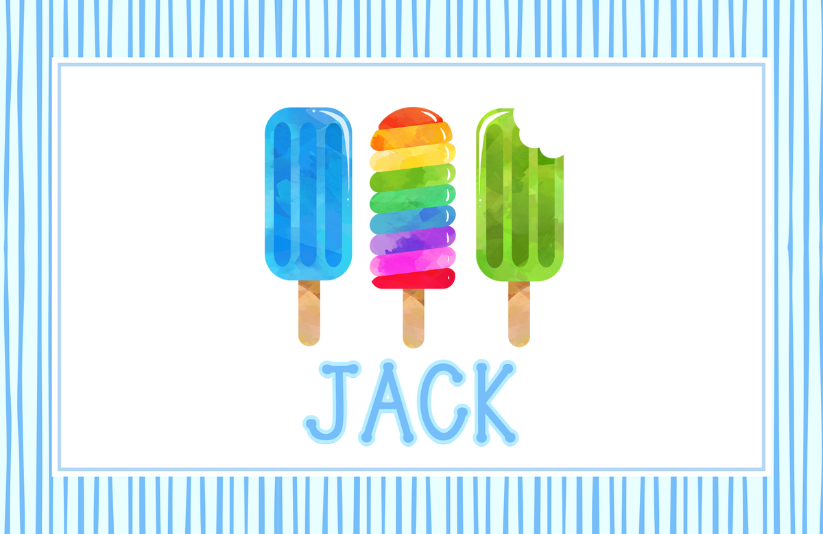 Blue Popsicle Placemat – Scribbled Designs